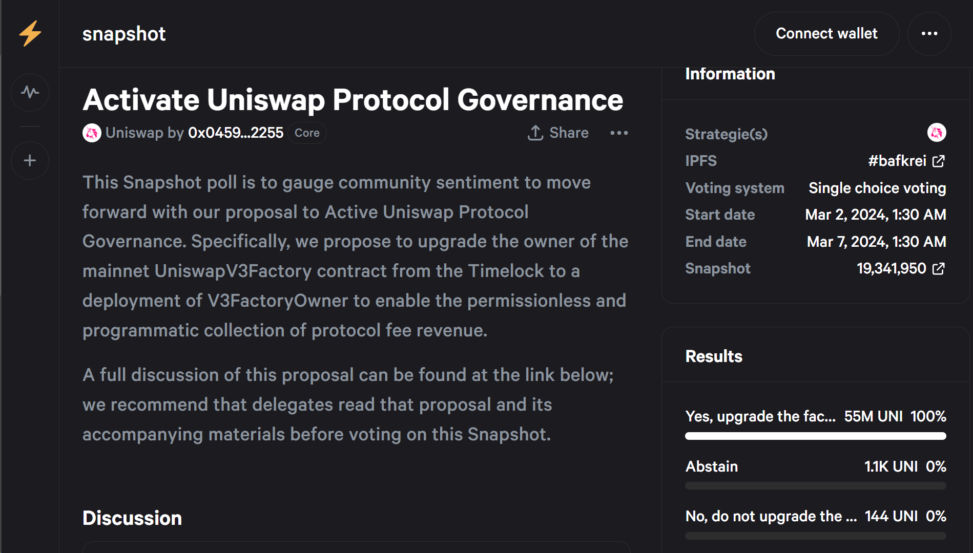 Uniswap community voted in favor to share platform's trading fees to ... Uniswap community voted in favor to share platform's trading fees to ...